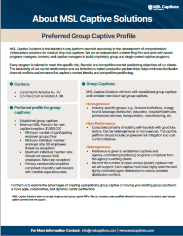 Resources | MSL Captive Solutions